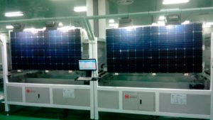 Electroluminescence EL inspection for photovoltaic manufacturing.