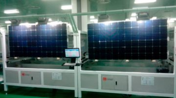 Electroluminescence EL inspection for photovoltaic manufacturing.